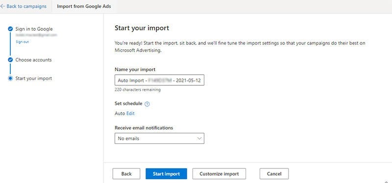 Save time by importing campaigns from Google Ads | Microsoft Advertising