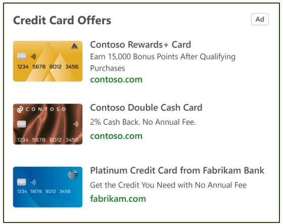 Credit card ads: Showcase your offerings | Microsoft Advertising